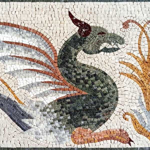 DRAGON MOSAIC TILES | Animal Mosaic Tiles for Living Room Walls | Twin ...
