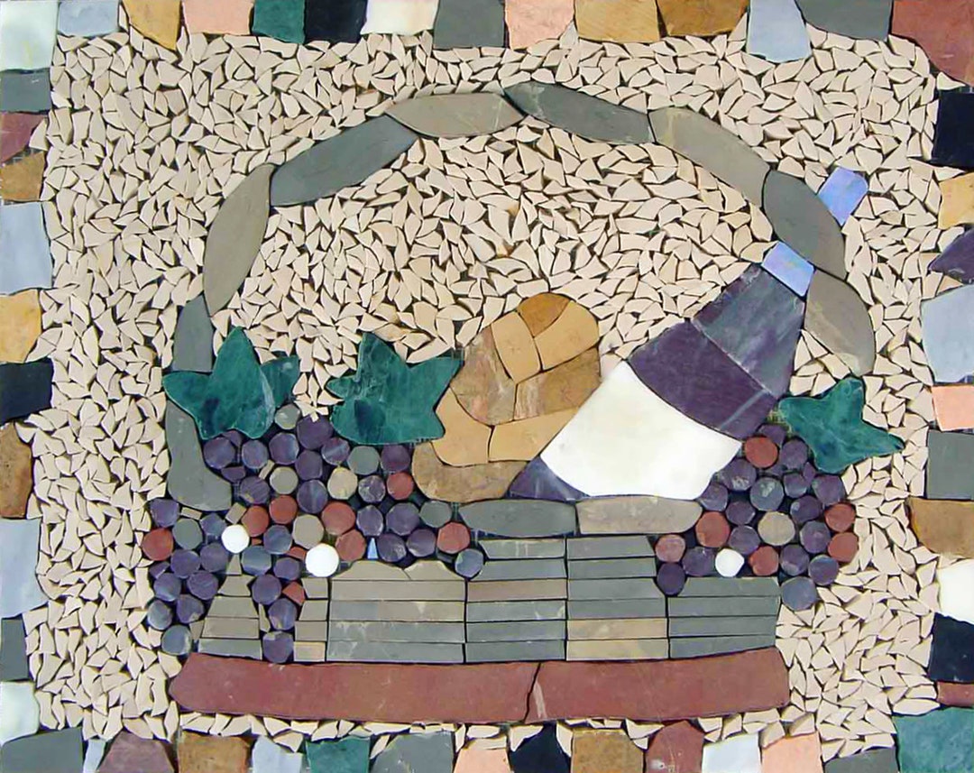 Mosaic Kitchen Backsplash Marble Mosaic Tile Wall Art Kitchen Décor Art ...