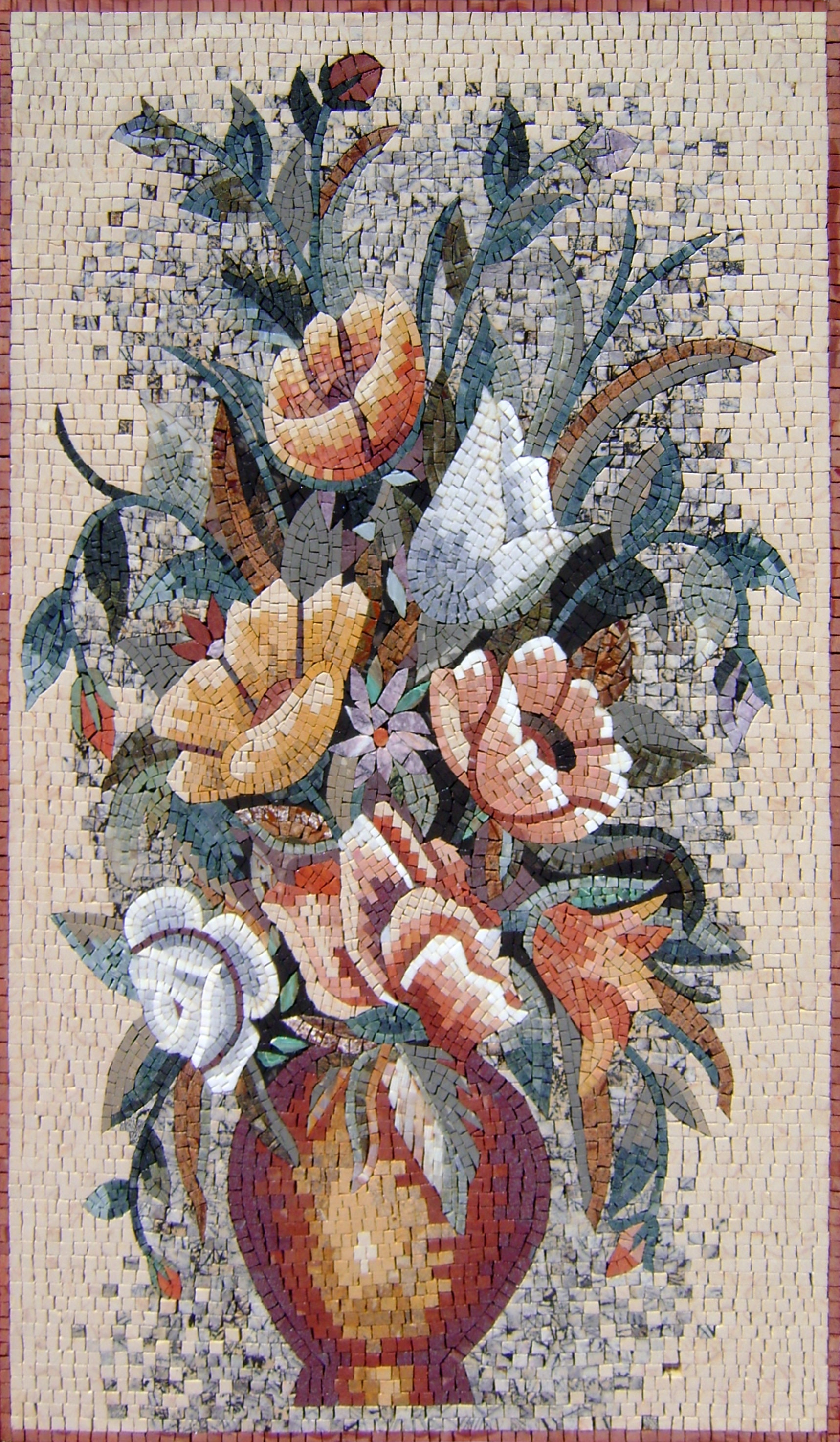 ROSE MOSAIC DÉCOR Handmade Marble Mosaic Flower Rose Vase - Etsy