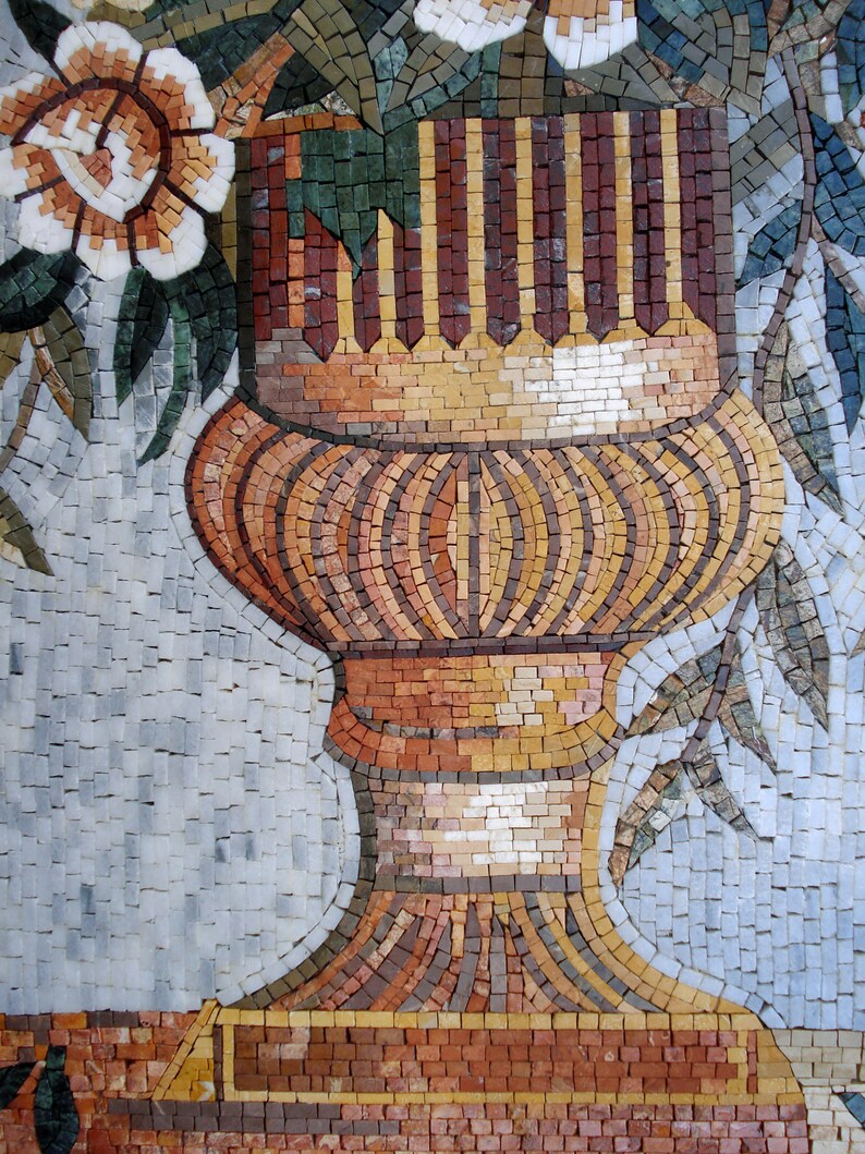 50 Handmade Mosaic Flower Rose Vase Wall Art Home - Etsy