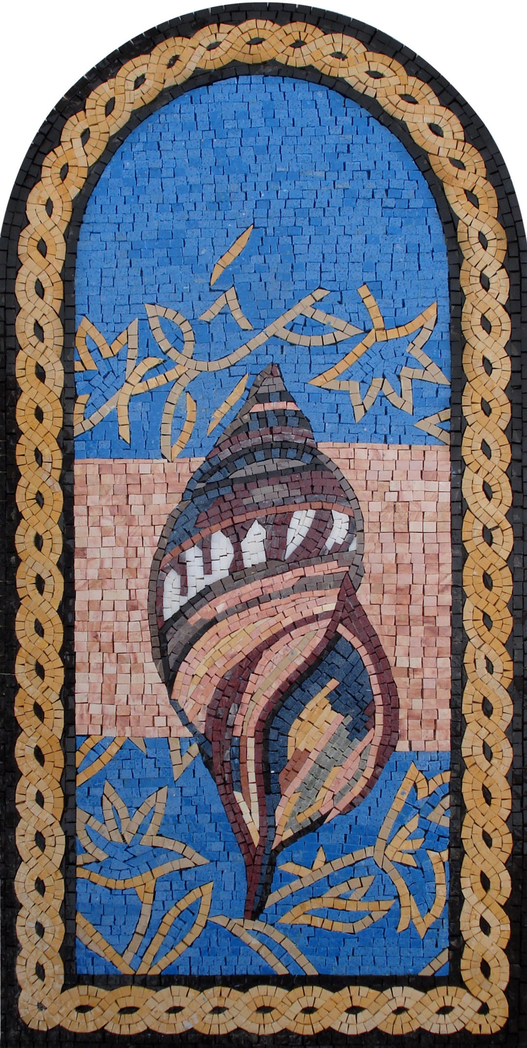 Handmade Tulip Seashell Mosaic Tile Art: Coastal Wall Decor (40x20) - Etsy