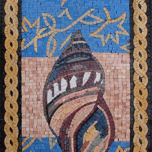 Handmade Tulip Seashell Mosaic Tile Art: Coastal Wall Decor (40x20) - Etsy