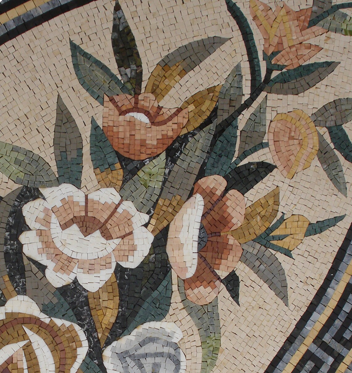 40 Handmade Marble Mosaic Flower Bouquet Mosaic Art Tile - Etsy