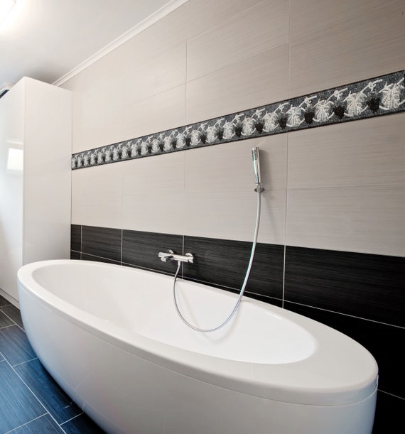 Home & Living 6 Handmade Pattern Marble Mosaic Bathroom Border Tile ...