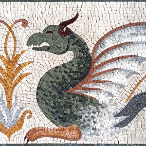DRAGON MOSAIC TILES | Animal Mosaic Tiles for Living Room Walls | Twin ...