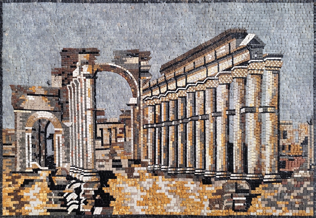 Ruins of Palmyra Landscape Marble Mosaic Art - Etsy UK