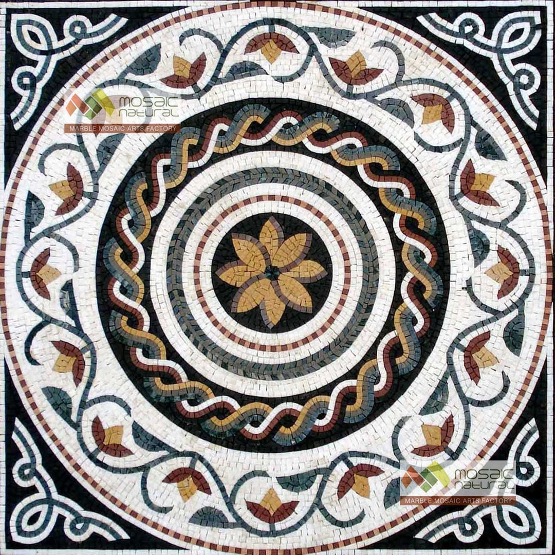 40 Handmade Marble Mosaic Square Floor Interior Home Décor Art Tile ...