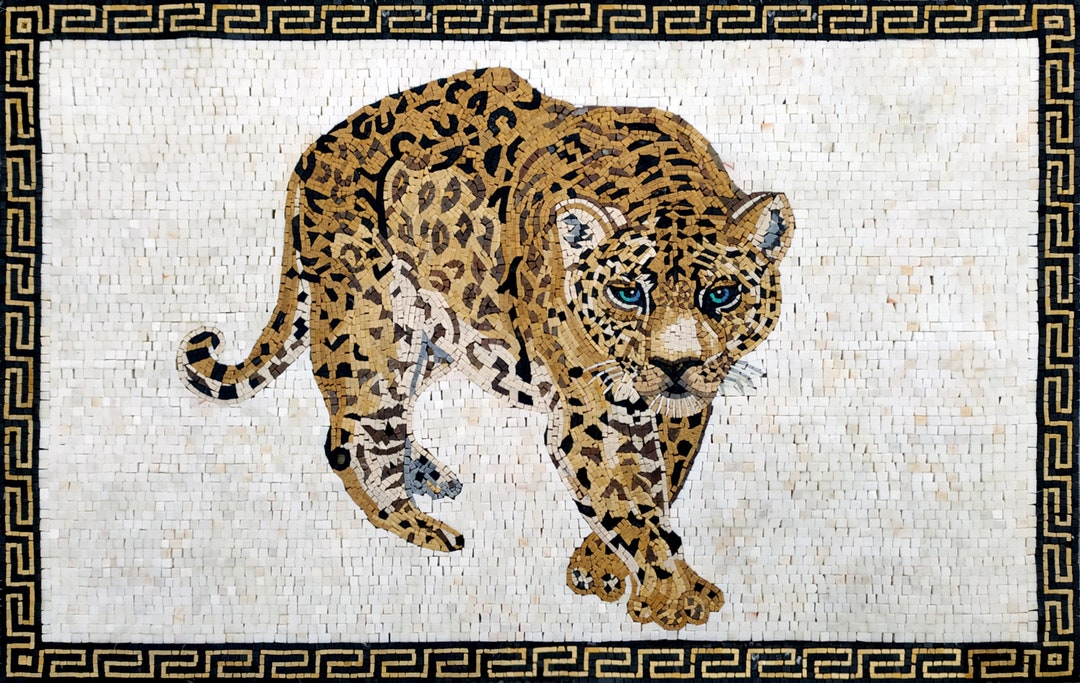 CHEETAH MOSAIC TILES |wild Animal Mosaic Tiles for Living Room Walls ...