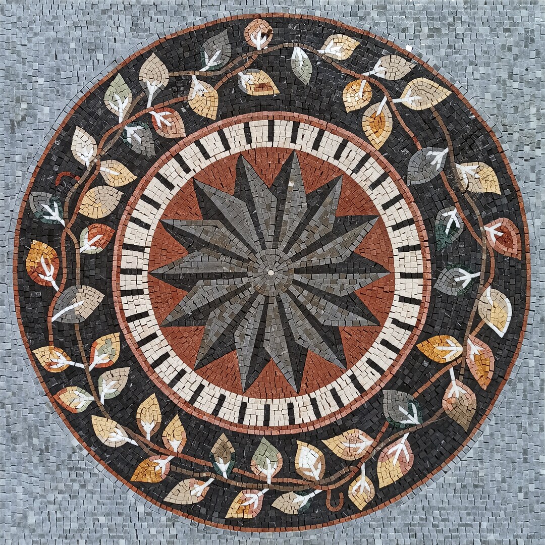 LEAF PATTERN BACKSPLASH | Square Mosaic Tiles for New Home Hallway ...