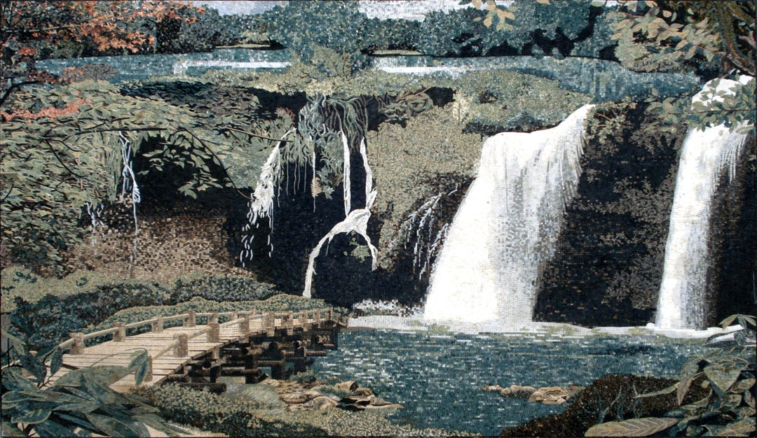 CASCADE MOSAIC TILES | Cascade Waterfall and Bridge Master Piece ...