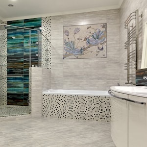 MYSTICAL WALL ART Bird Mosaic Tile Backsplash Marble Floor Tile Mural ...