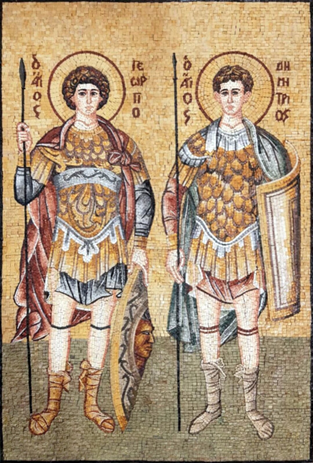 RELIGIOUS MOSAIC BACKSPLASH | Two Christ Soldiers Mosaic Art Tiles for ...