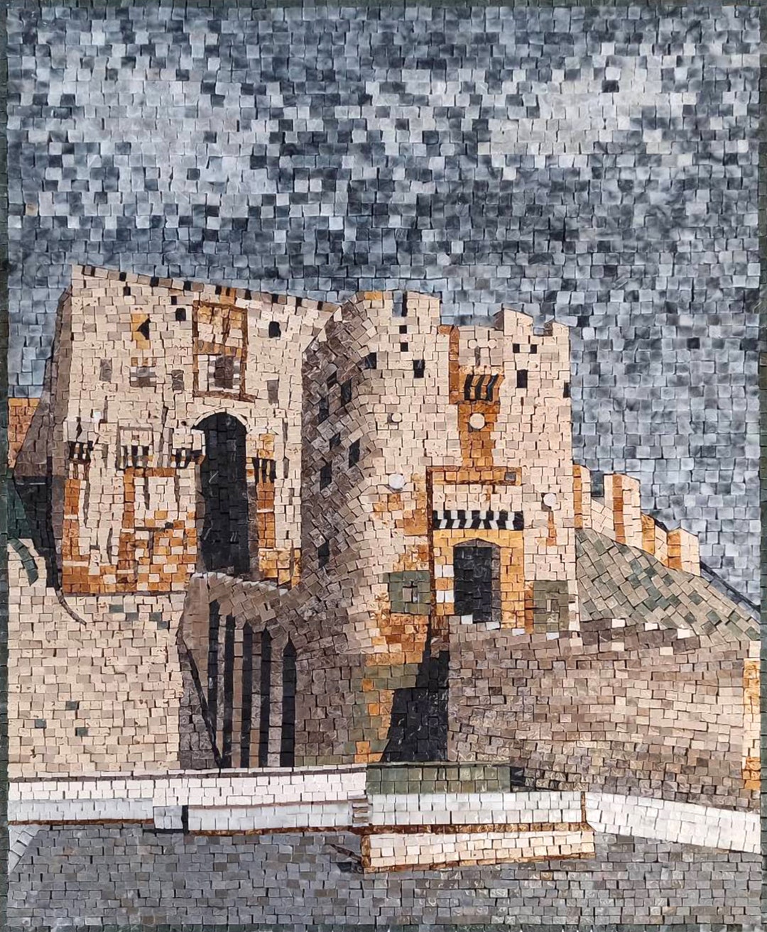 Handmade Castle Mosaic Mural: Aleppo Citadel Stone Art - Etsy UK