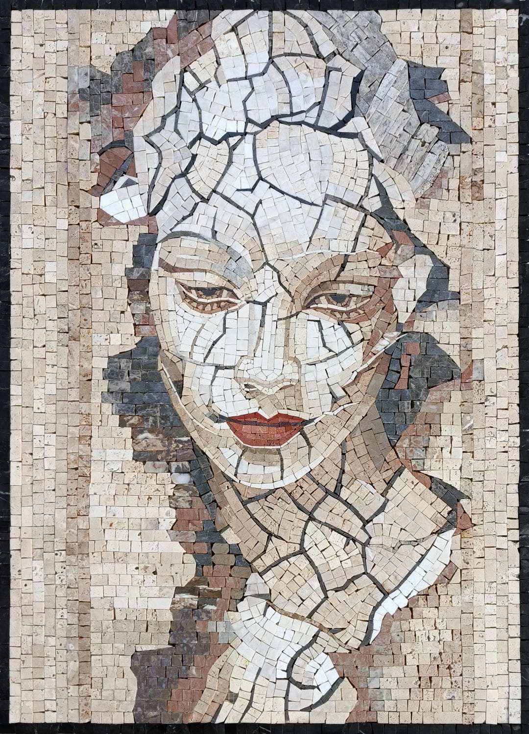 Handmade Mosaic Portrait of Woman Artistic, Wall Mural. - Etsy