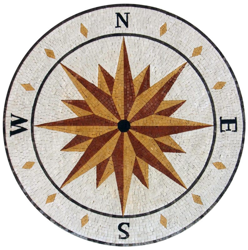 Marble Compass Medallion Mosaic Tile – Luxury Floor & Wall Art - Etsy
