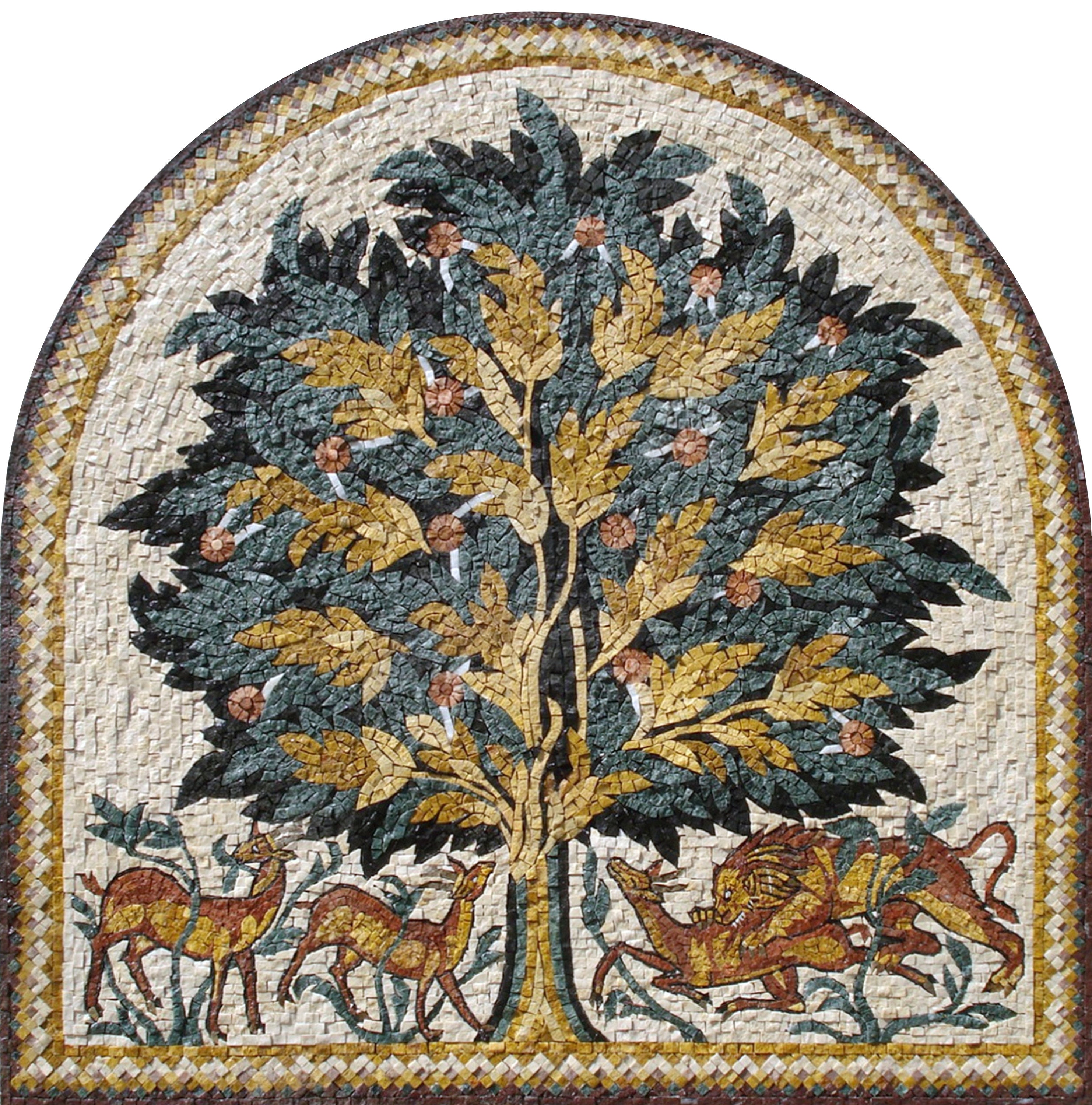 Handmade Tree of Life Mosaic Art Tile: Hisham Palace Reproduction - Etsy