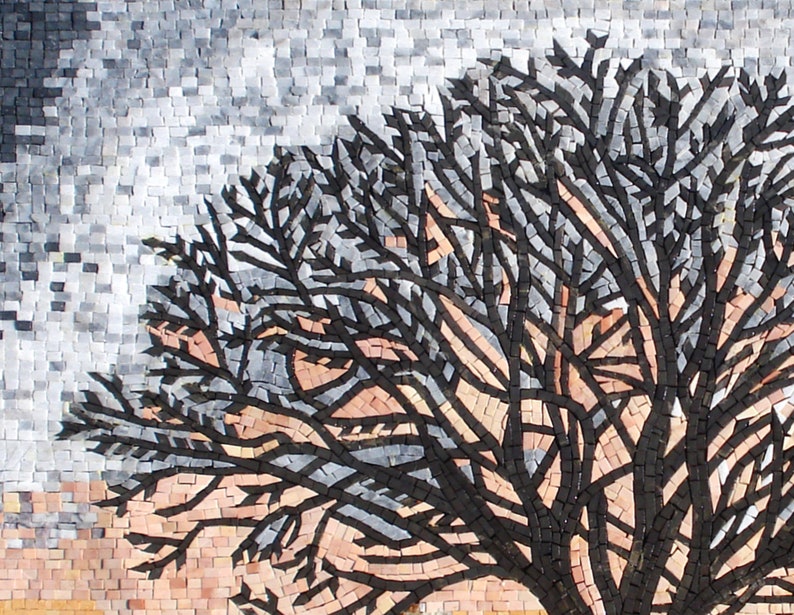 Tree Landscape Mosaic Wall Art Mural | Etsy