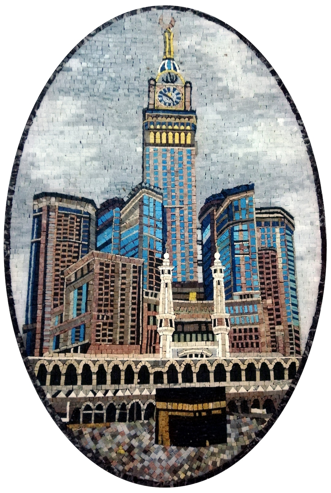 KABA MOSAIC TILES | Islamic Black Kaba Scenery Artwork Tiles for Living ...