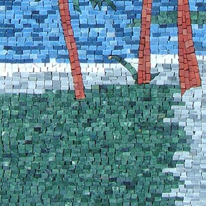 PALM TREE MOSAIC Tiles | Palm Trees in Desert Scenery Pattern Tilesfor ...