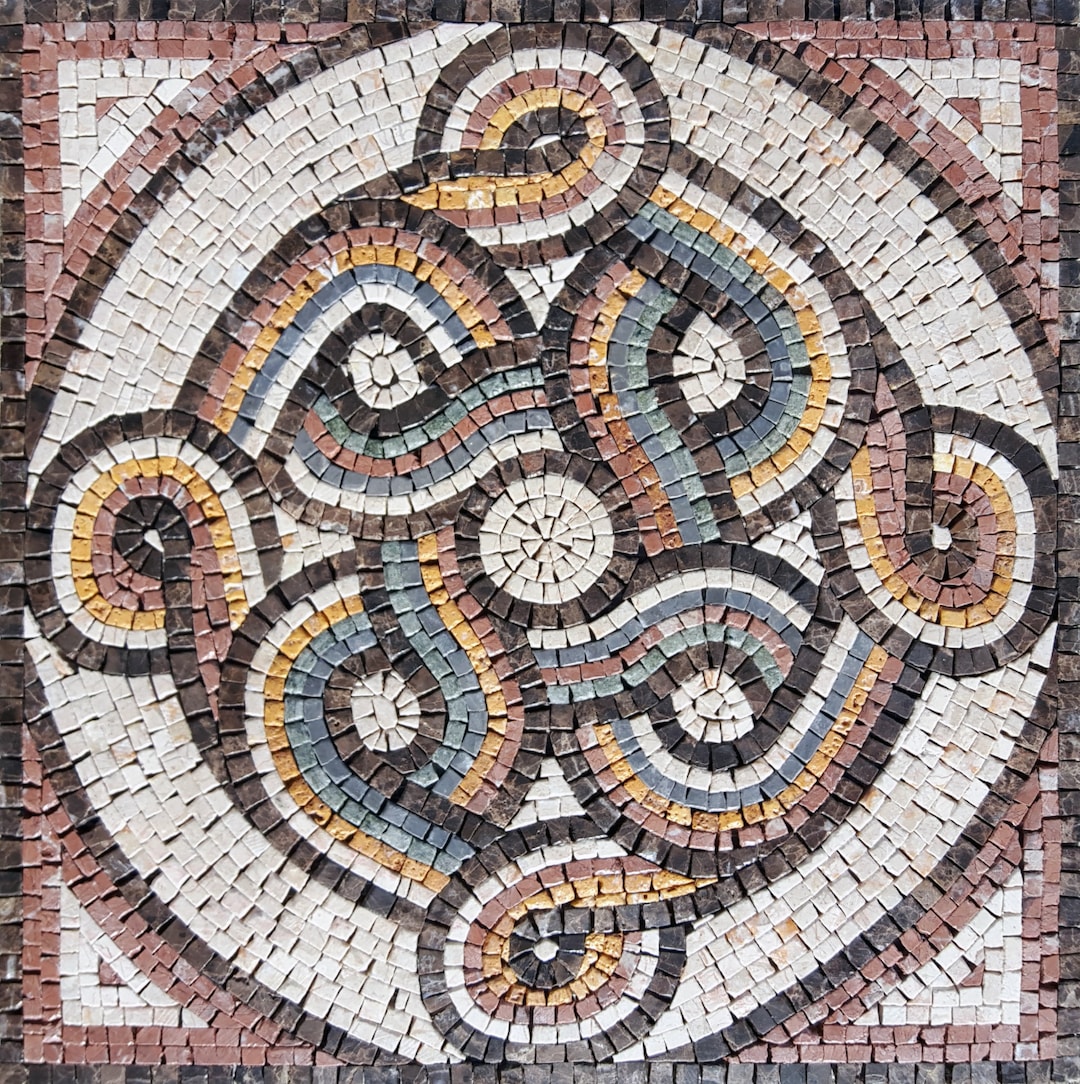 24" ABSTRACT PATTERNBACKSPLASH | Square Inlay Artwork Mosaic Tiles for ...