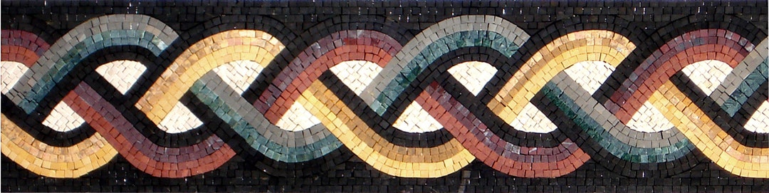 8” STRING MOSAIC BORDER | Colorful String Mosaic Borders for Living ...