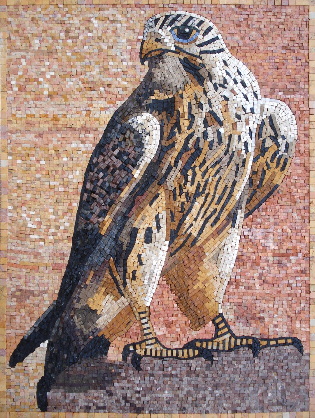 FALCON ART BACKSPLASH| Wild Bird Mosaic Tiles for Living Room Walls ...