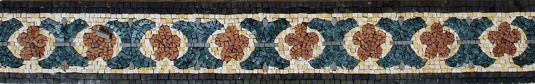 6” FLORAL MOSAIC BORDER Tiles| Floral Art Mosaic Tiles for Living Room ...