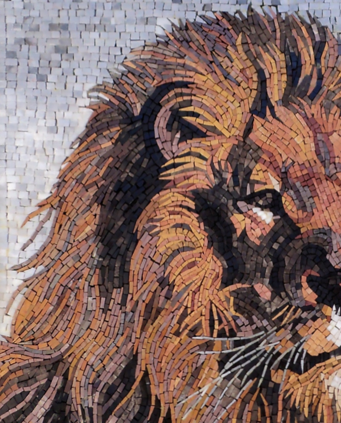 Handmade Lion Mosaic | Stone Tile Backsplash, Wall Art (32x26) - Etsy