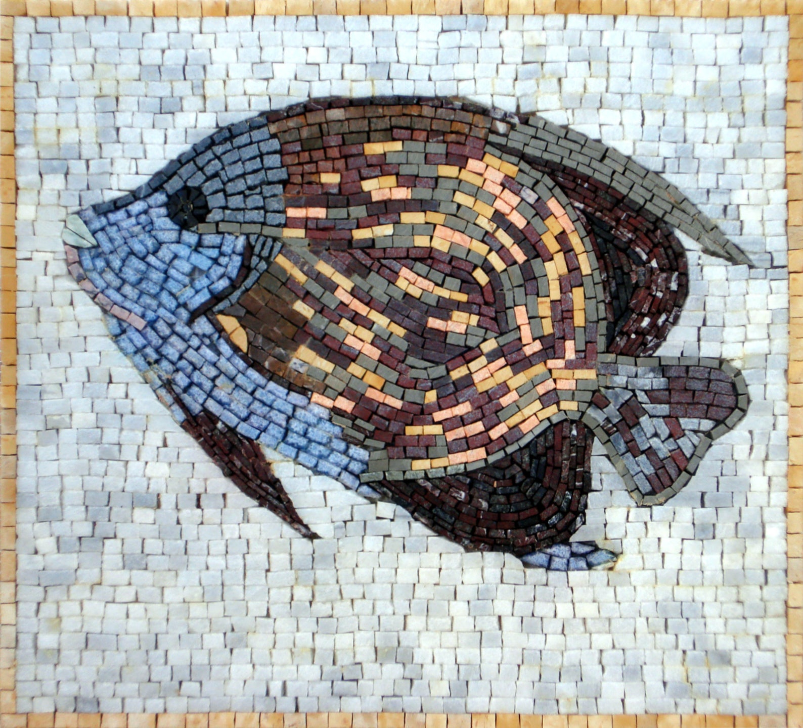 Handmade Fish Mosaic Tile Art: Sea Life Wall Decor (16x16) - Etsy