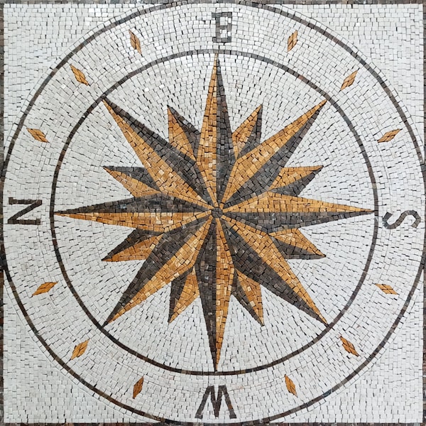 Tile Mosaic Compass - Etsy