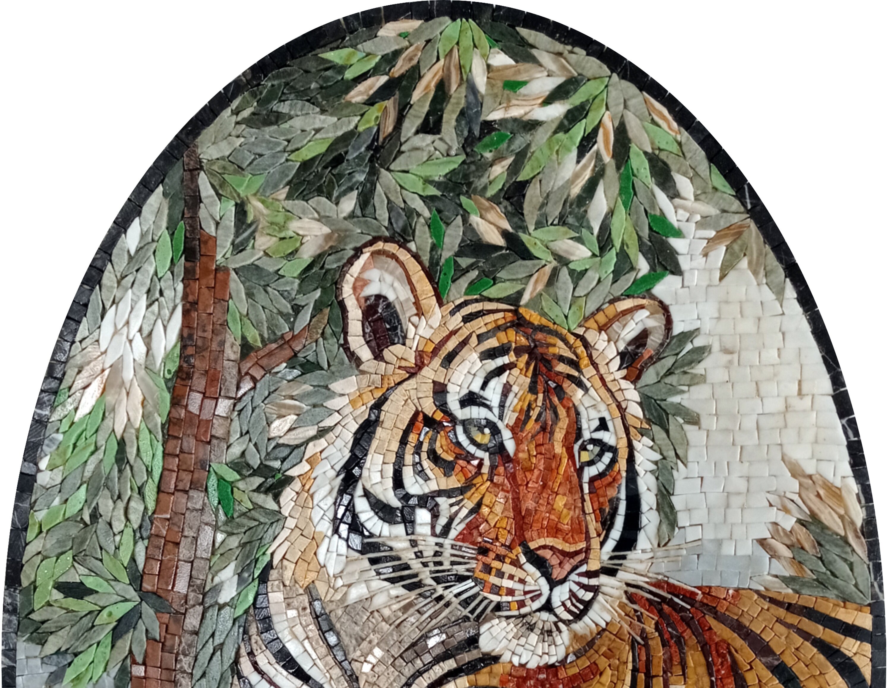 TIGER WALL ART Oval Mosaic Tile Mural Wall Art Tiger - Etsy