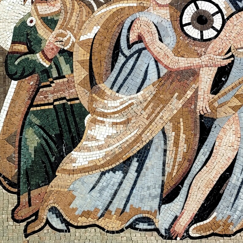 Handmade Roman Emperor Mosaic Mural: Ancient Art Reproduction - Etsy