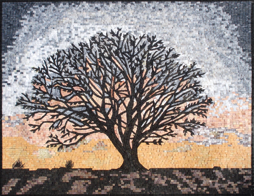 Tree Landscape Mosaic Wall Art Mural - Etsy