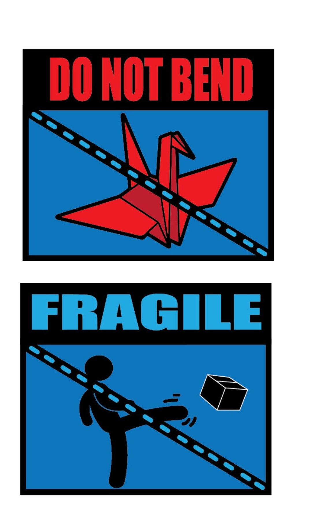 Fragile Stickers, Funny Postage Sticker, Do Not Bend Stickers, Funny ...