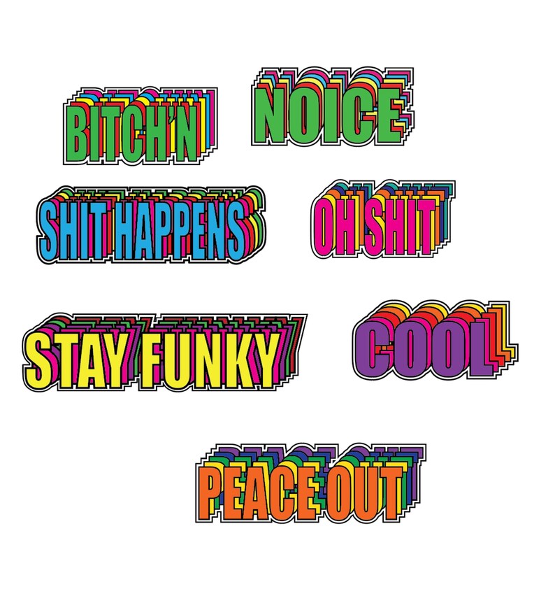 Stickers, Love Stickers Sticker, Word Stickers, Noice, Peace Out, Cool ...