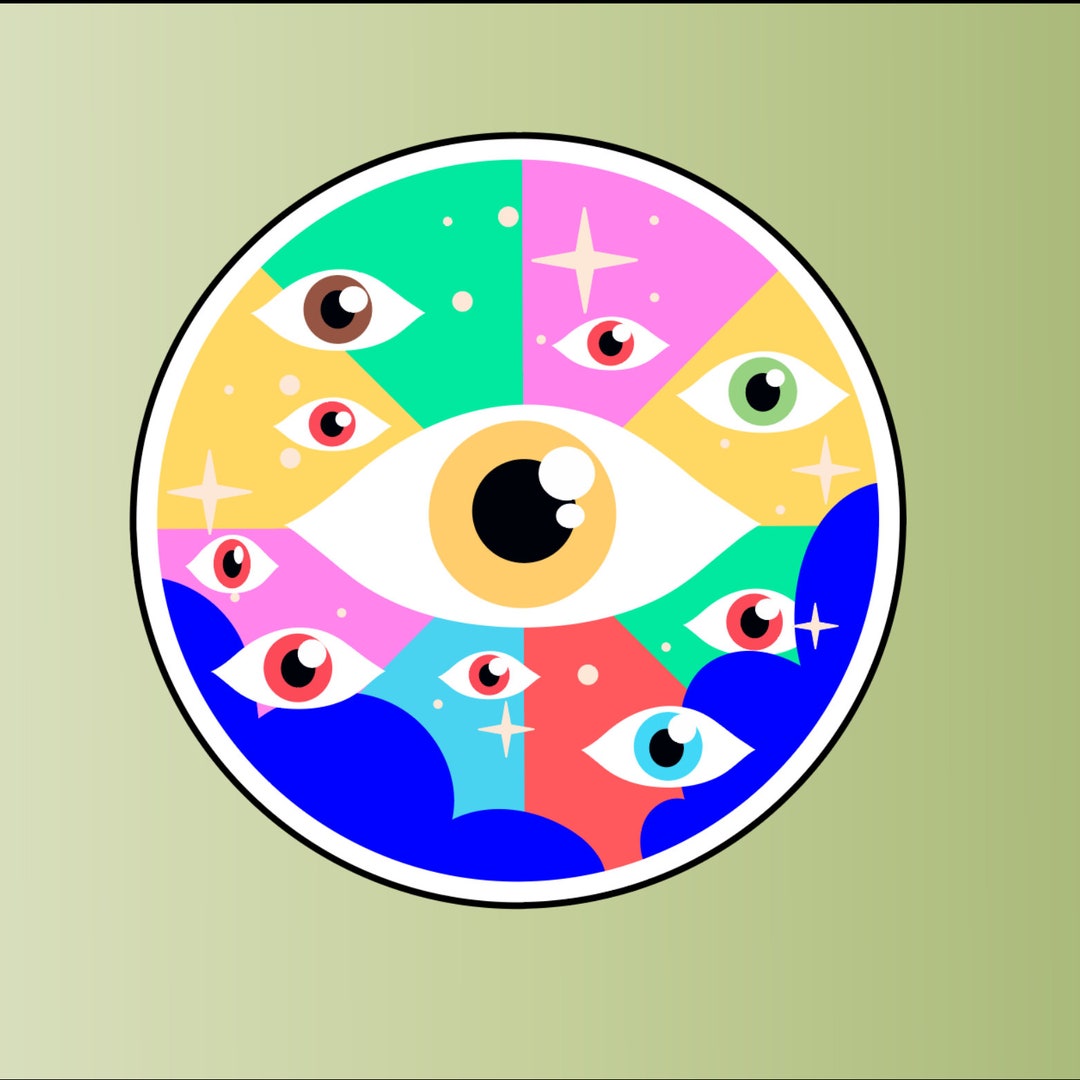 Hippie Stickers, Trippy, Sticker, Eyes - Etsy