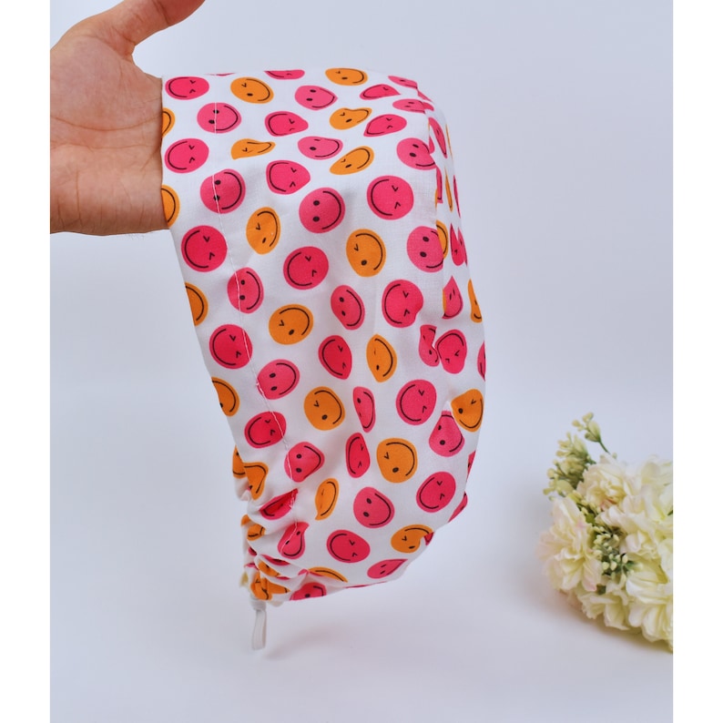 Happy Smiley Face Euro Scrub Cap for Women, Surgical Cap Satin Lined ...