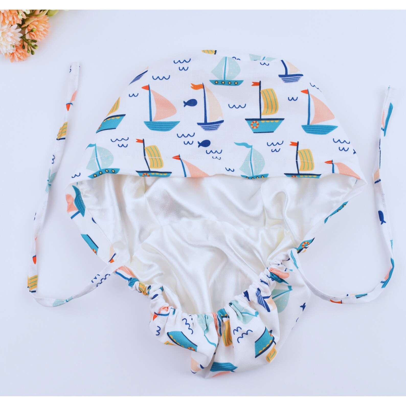 Fishing Boat Sea Ponytail Scrub Cap, Scrub Cap With Ponytail Holder ...