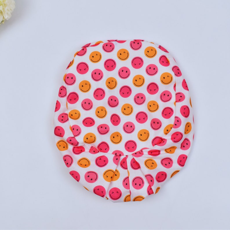 Happy Smiley Face Euro Scrub Cap for Women, Surgical Cap Satin Lined ...