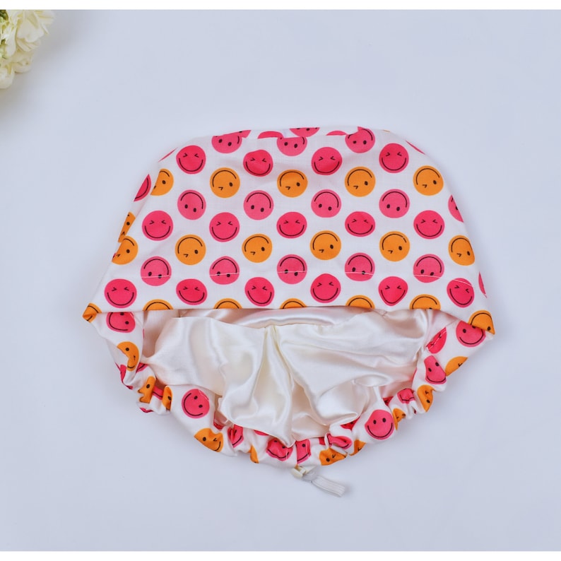 Happy Smiley Face Euro Scrub Cap for Women, Surgical Cap Satin Lined ...