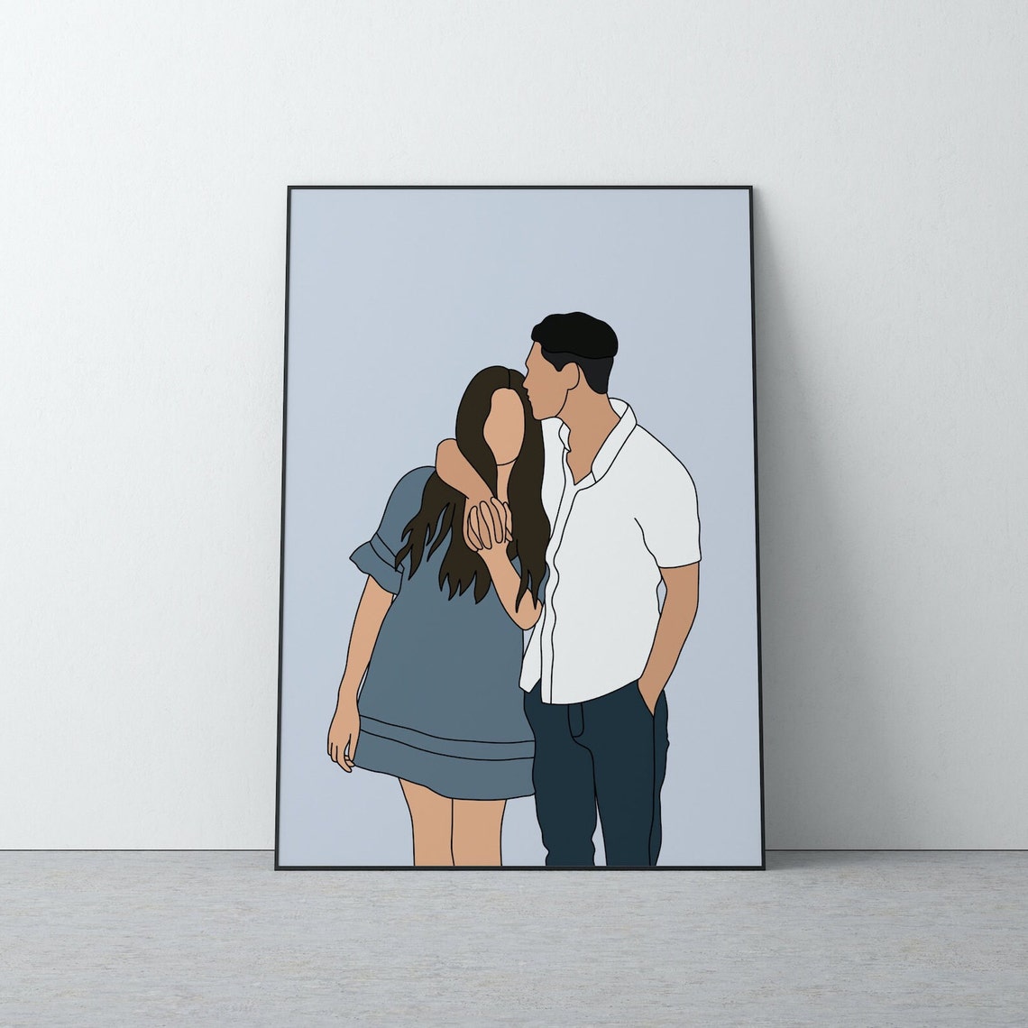 Custom Faceless Portrait With Outline Simple Digital - Etsy