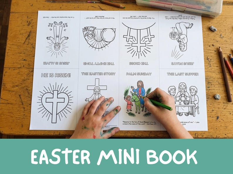 Livret à imprimer sur l'histoire de Pâques, activité de coloriage pour ...