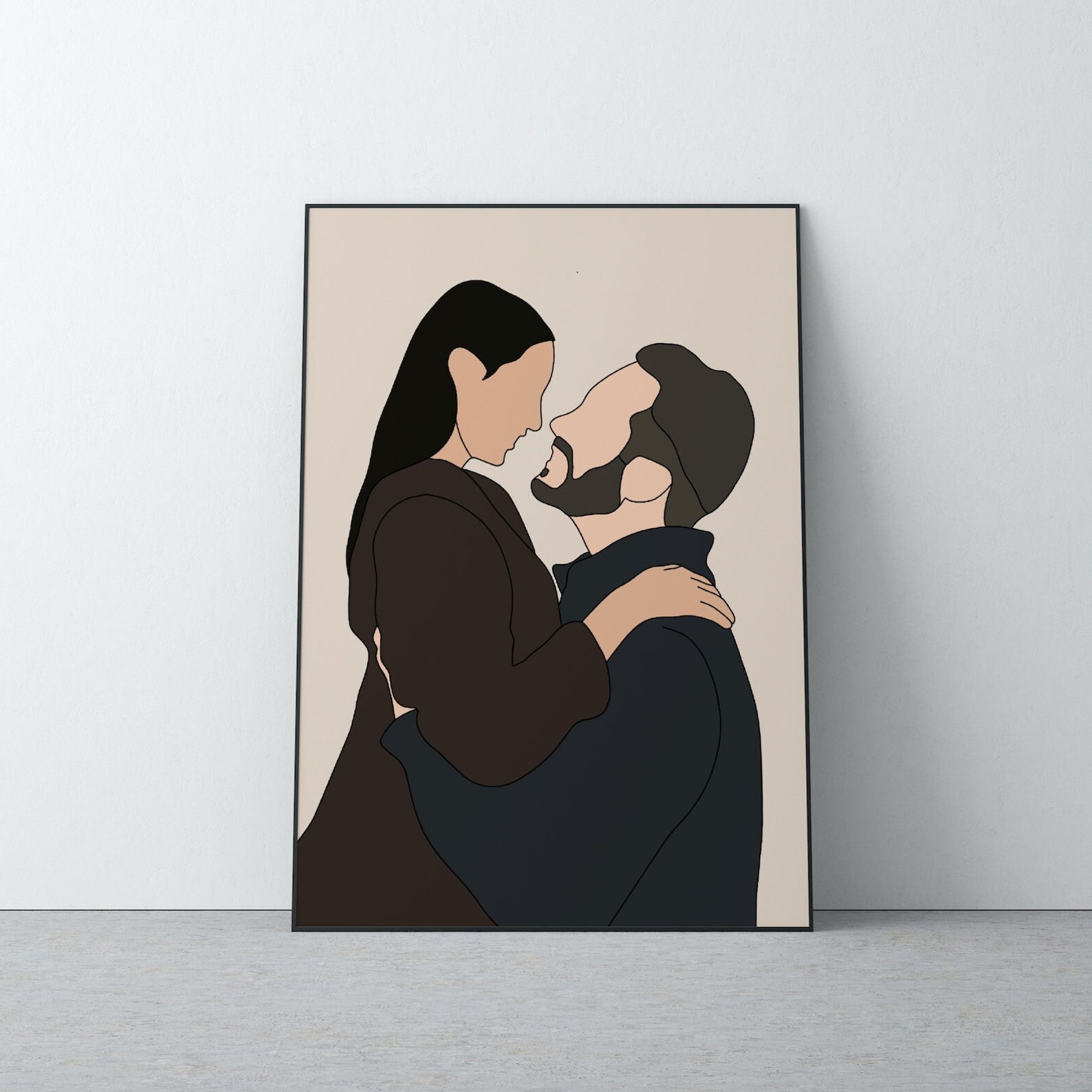 Custom Faceless Portrait With Outline Simple Digital - Etsy