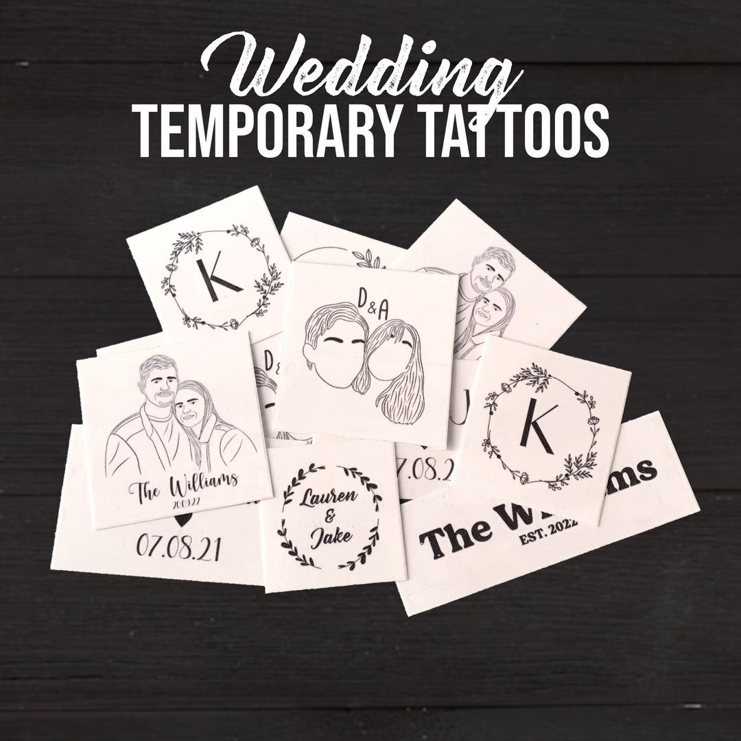 Custom Wedding Temporary Tattoos, Groom Face Tattoo, Bride Face Tattoo ...