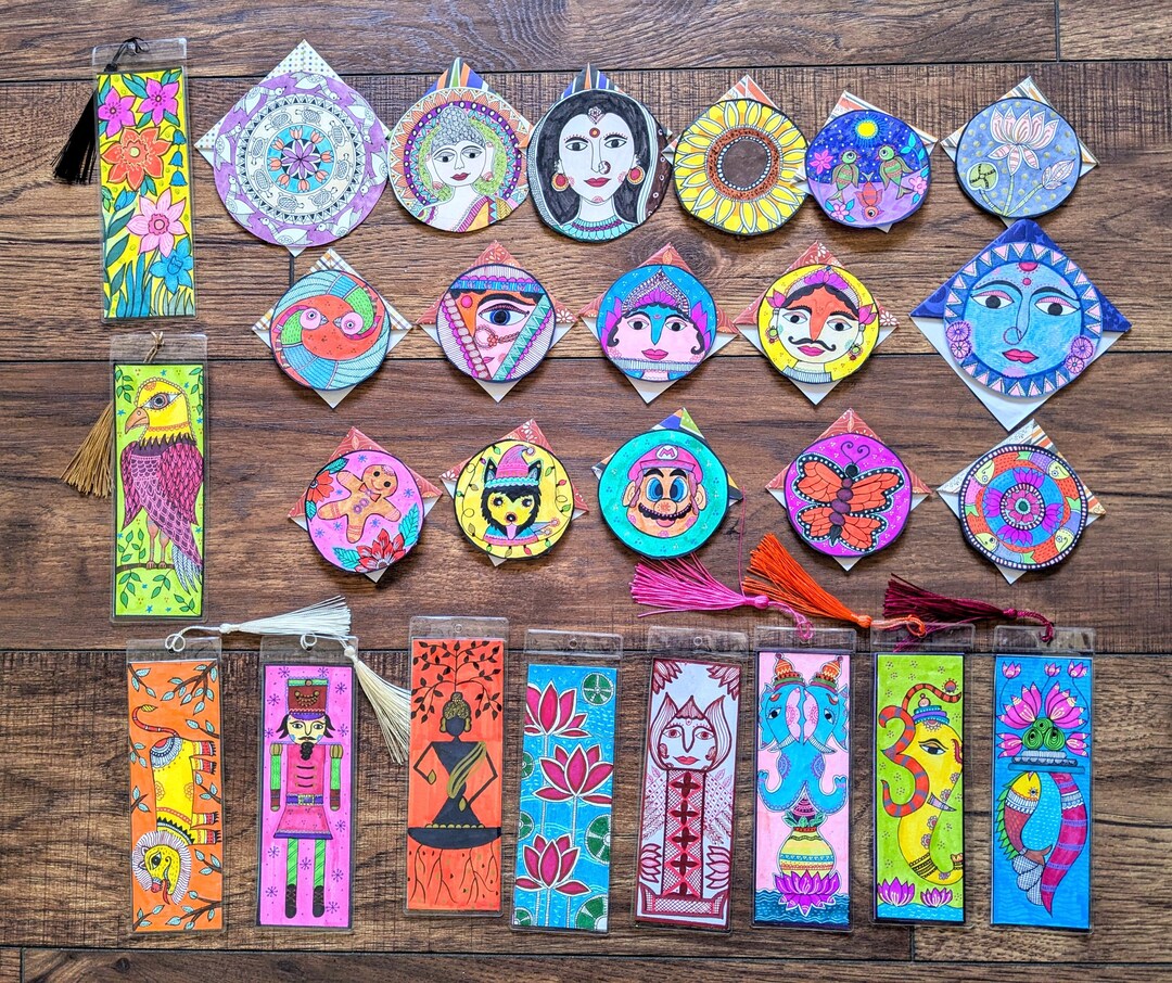 Handpainted Indian Folkart Bookmarks - Etsy