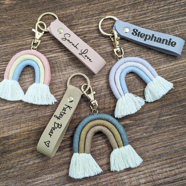 Rainbow Keychain - Etsy