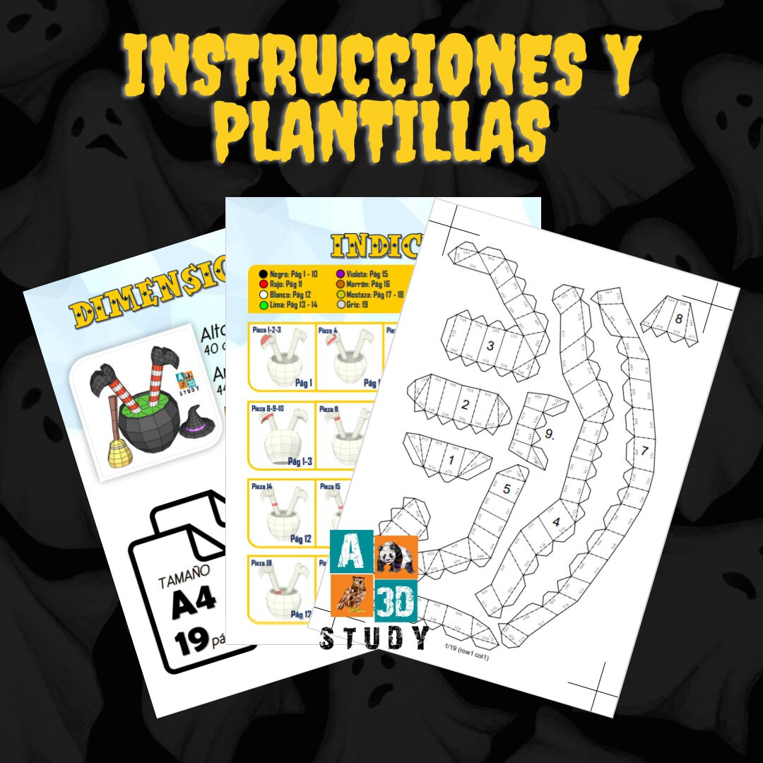 Bruja En Caldero: Papercraft Design, PDF Template, DIY 3D Model, Fanart ...