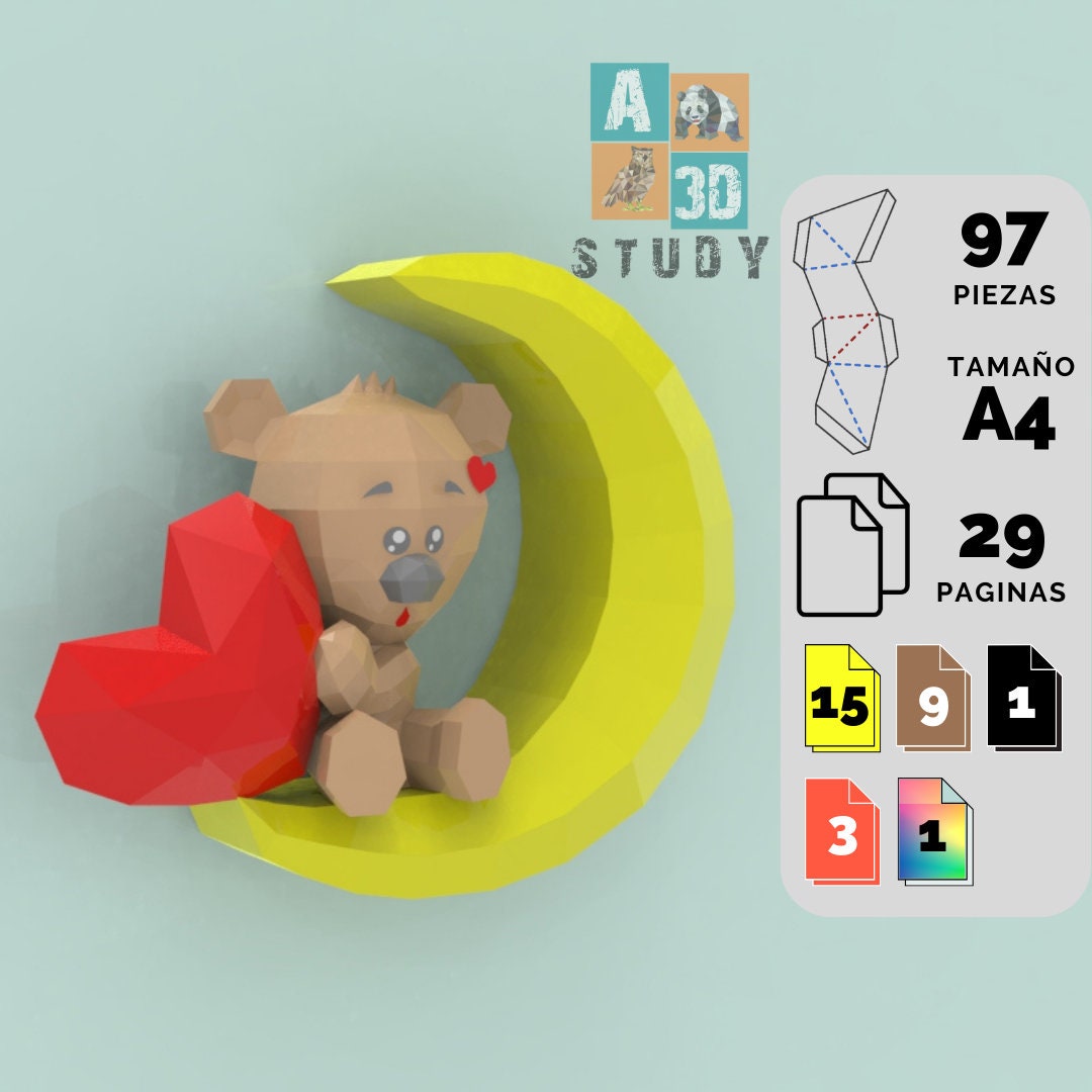 Osito: Papercraft Design, PDF Template, DIY 3D Model, Fanart, Paper ...