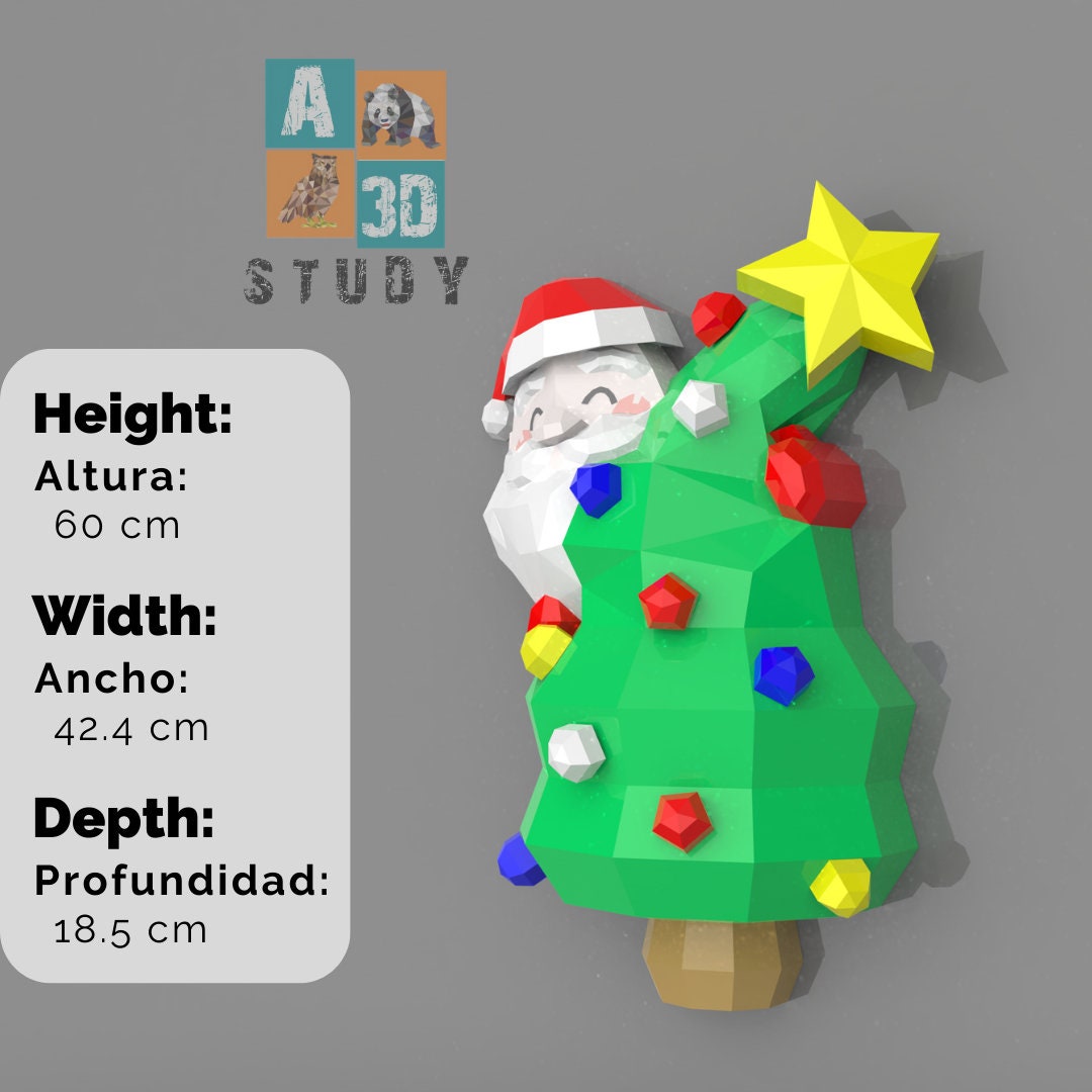 Papa Noel: Papercraft Design, PDF Template, DIY 3D Model, Fanart, Paper ...