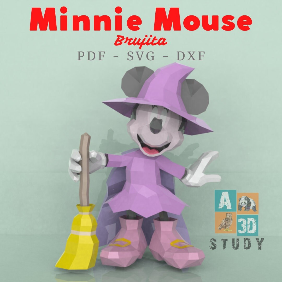 Minnie Brujita: Papercraft Design, PDF Template, DIY 3D Model, Fanart, Paper Sculpture, Low Poly ...